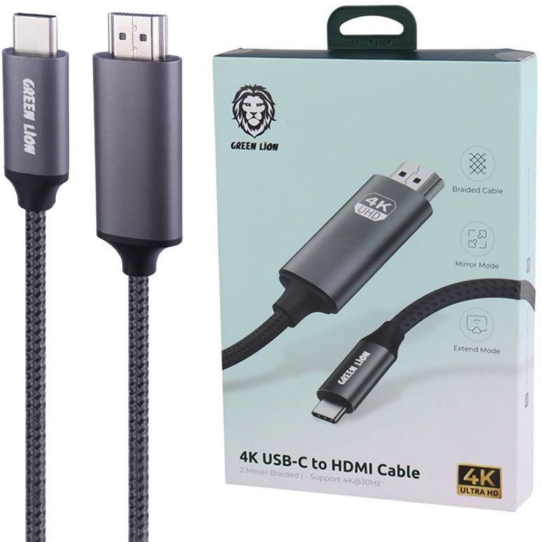 کابل تبدیل گرین لاین مدل Green Lion 4K USB-C to HDMI Cable (2m ...